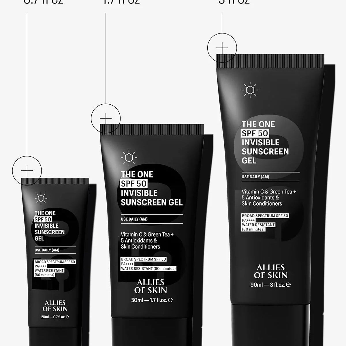 The One SPF 50 Invisible Sunscreen Gel • Allies of Skin • International ...
